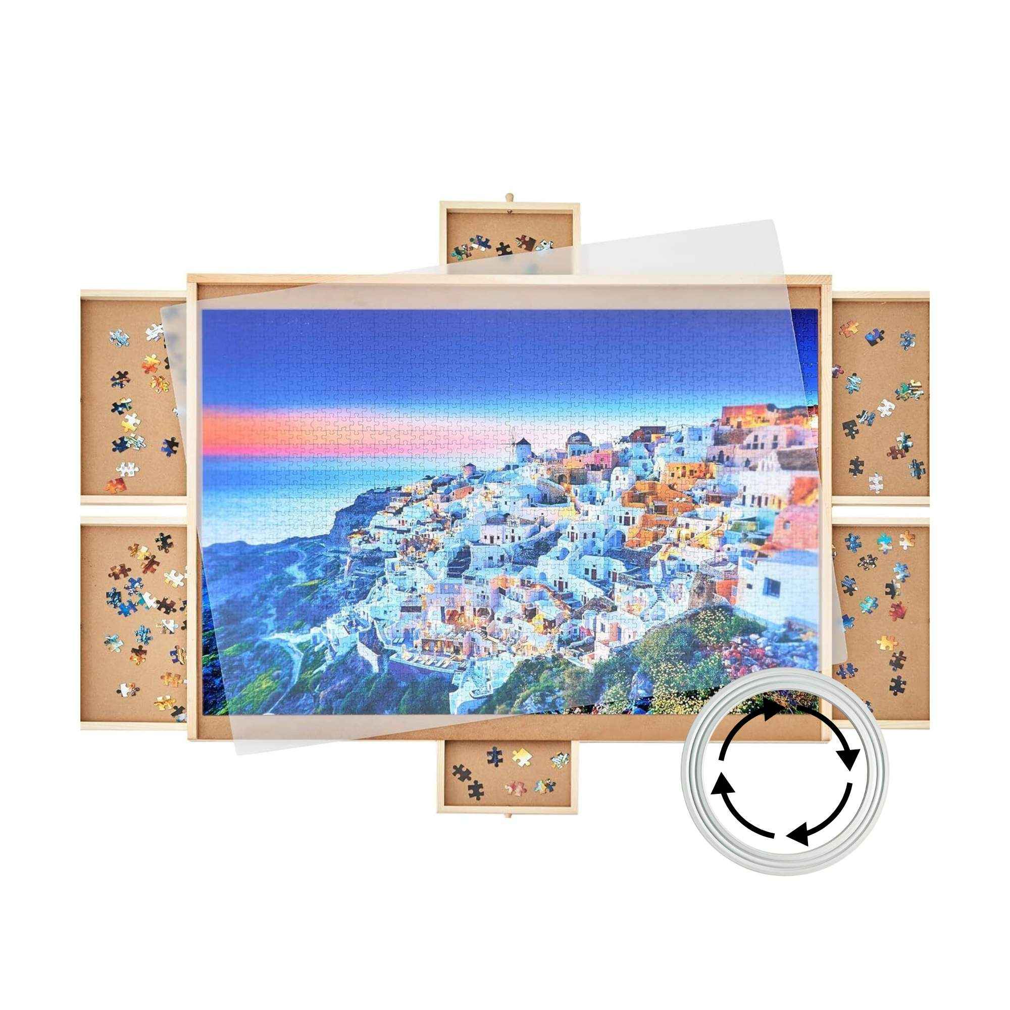 Rotating Puzzle Board - 1500pc capacity with 6 Drawers and Cover - The ...