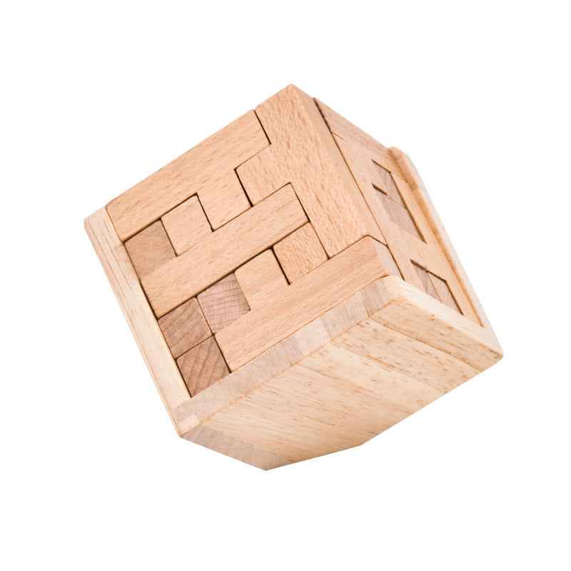 Wooden Brain Teaser Cube Puzzle - The AuDHD Store